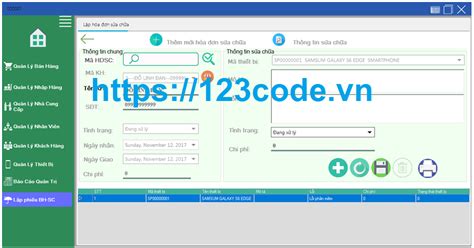 Source code kèm báo cáo shop quản lý bán hàng điện thoại c full data
