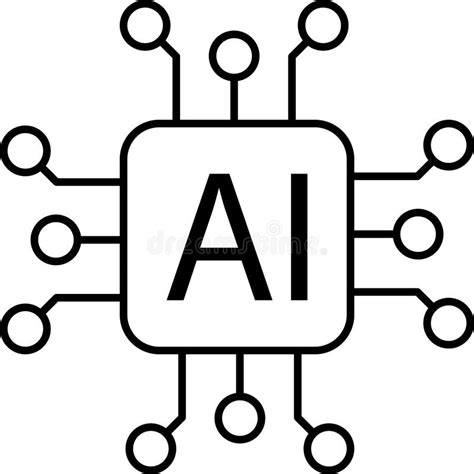 artificial intelligence ai processor chip vector icon sign ui