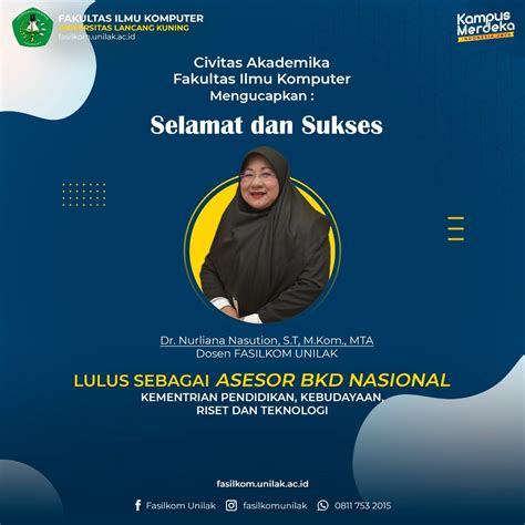 Dosen Fasilkom UNILAK Lulus Sebagai Asesor BKD Nasional
