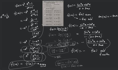 Determine Whether The Given Function Is Even Odd Or Neither Even Nor Odd