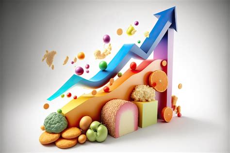 Premium Ai Image 3d Graph Illustrating Rising Food Prices Food Inflation Isolated On White Ai