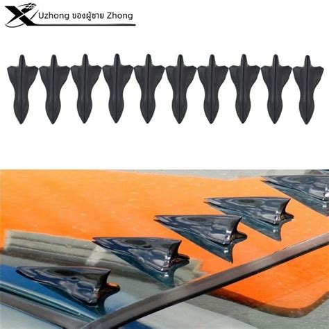 10ชิ้นชุดปีกสปอยเลอร์ครีบฉลามหลังคารถอเนกประสงค์สปอยเลอร์กันชนครีบฉลามกระจาย Vortex เครื่อง