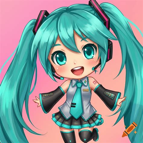 A Drawing Of A Cute Chibi Hatsune Miku On Craiyon