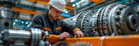 Skilled Engineer Inspecting Advanced Industrial Machinery Premium Ai Generated Image