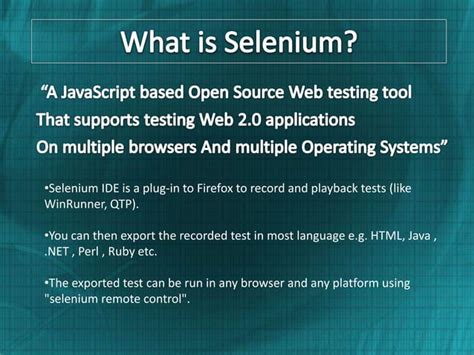 Selenium Testing Tool Jack Pptx Browsers Computer Software And Applications