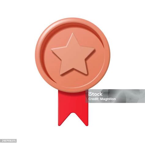 빨간 리본과 별 디자인 3d 벡터 일러스트 레이 션 수상 리본 동메달 0명에 대한 스톡 벡터 아트 및 기타 이미지 0명 1