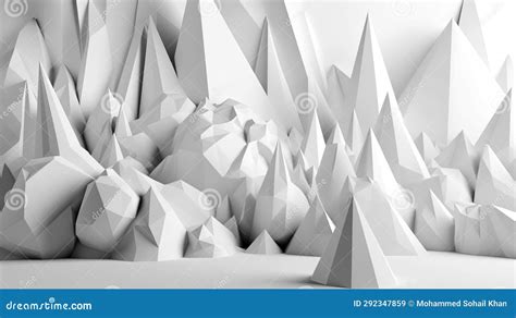 Abstract Art Of White Low Poly Texture Highly Detailed Background Stock Illustration
