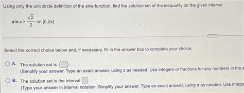 solved using only the unit circle definition of the sine