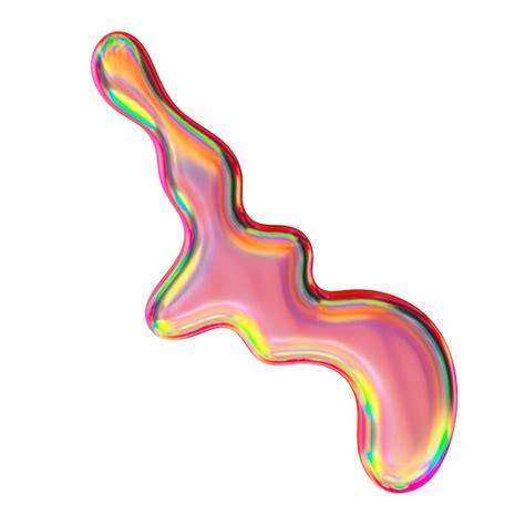 Premium Photo Chrome Shape With Retro Gradient Colors 3d Rendering Isolated On White