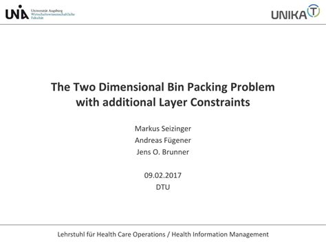 Pdf The Two Dimensional Bin Packing Problem With Additional Layer