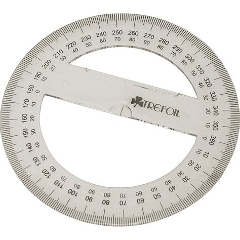 Technical Drawing 10cm Protractor 360 Trefoil