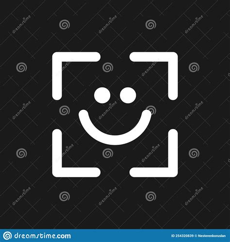 Face Identification Dark Mode Glyph Ui Icon Stock Vector Illustration Of Interface Mode
