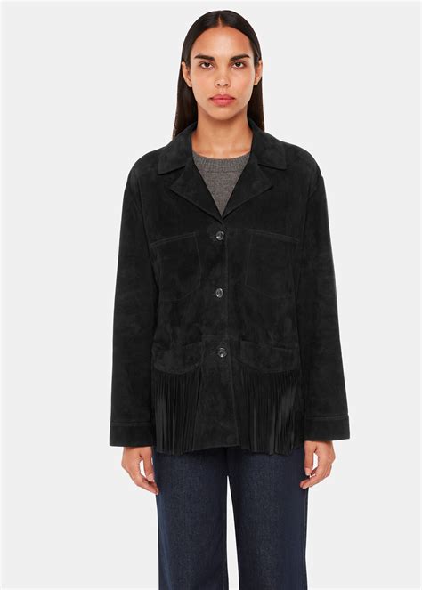 Black Lani Tassel Suede Jacket Whistles