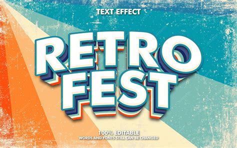 Premium Vector Colorful Retro Text Effect With Retro Background