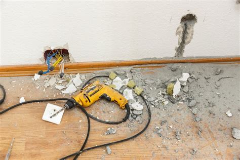 Socket Repair In The House Electricity Wiring Socket Wires Stock Image Image Of Inspection