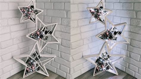 ساخت دکوری ۳ ستاره در سه سایز با مقوا صنایع دستی دکوری