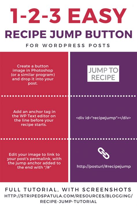 How To Make A Recipe Jump Button Tutorial For Food Bloggers