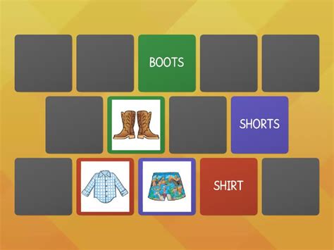 Memory Game Clothes Matching Pairs