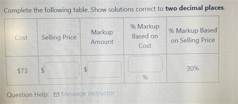 solved complete the following table show solutions correct