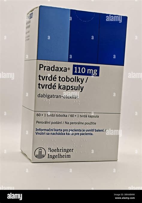 Prague Czech Republic June 28 2025 Pradaxa Box Of Medication With