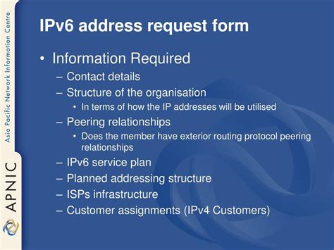 Ppt Ipv6 Address Allocation Policies And Procedures Powerpoint Presentation Id 5171159
