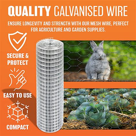 Galvanised Mesh Wire 0 6 X 10m Heavy Duty Hexagonal Fence Aviary Rabbit Hutch Net