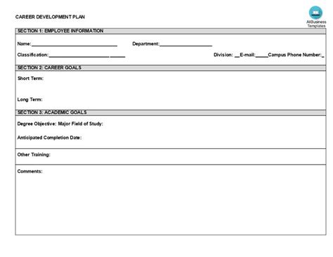 Employee Career Development Plan Templates At