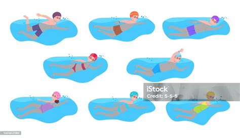 어린이 수영 선수 만화 수영 선수 아이 대회 수영 튀는 수영장 물 경주 어린이 유치원 스포츠 건강한 수영 팔 운동 여름 강