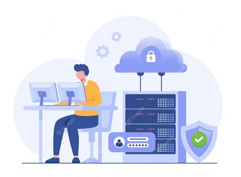 Premium Vector Data Server Concept Storage Technology Cloud System Database Template Of People