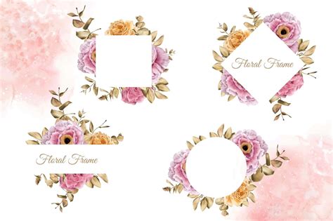 Premium Vector Watercolor Floral Frames Multi Purpose Template Design