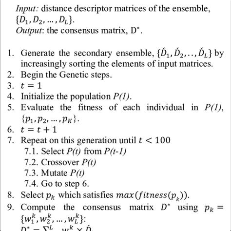 Pseudo Code Of The Genetic Based Fusion Function Download Scientific Diagram