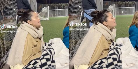 Selena Gomez Posts Tiktok Screaming Im Single At Soccer Players