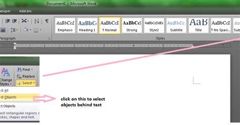 How To Select Image Behind Text Word 2007 Senturineye