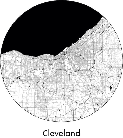 Premium Vector City Map North America United States Cleveland Vector