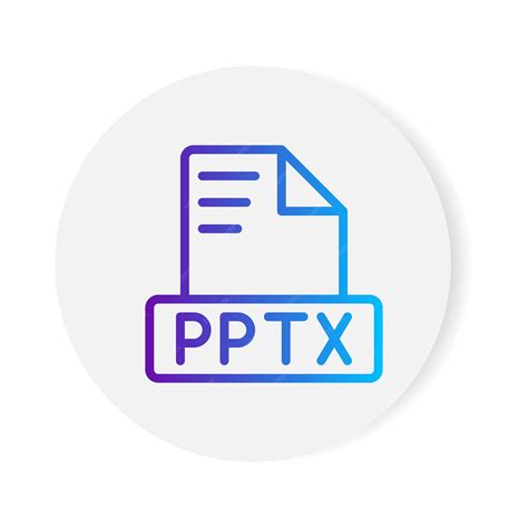 Premium Vector Pptx Document Format File Icon With Gradient Outlines