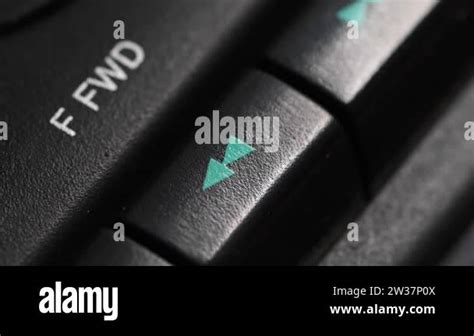 Audio Cassette Playback Close Up Pressing A Finger Button On An Old