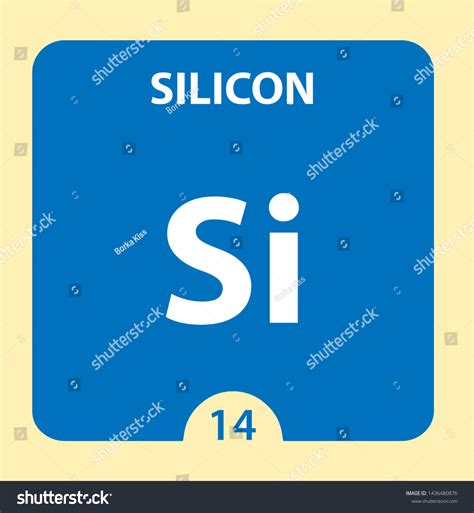 Silicon Symbol Sign Silicon Atomic Number Stock Illustration 1436480876