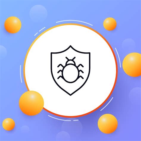 Premium Vector Shield Against Computer Virus Line Icon Bug Antivirus