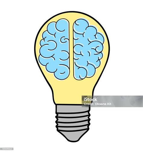 전구에 인간의 두뇌 아이디어 개념 벡터 일러스트레이션을 참조하십시오 개념에 대한 스톡 벡터 아트 및 기타 이미지 개념 개념과 주제 과학 Istock