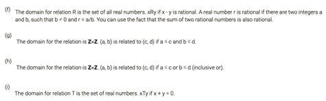 solved the domain for relation r is the set of all real numbers xry if x is rational a real