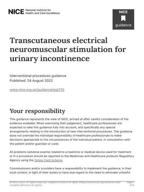 Transcutaneous Electrical Neuromuscular Stimulation For Urinary Incontinence Pdf