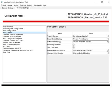 TPS65987EVM How Can I Setting For My Application Interface Forum Interface TI E2E
