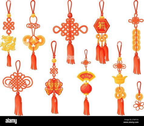 Chinese Tassels Traditional Asian Knot Red Hanging Tassel For
