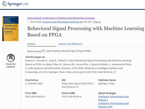 Behavioral Signal Processing With Machine Learning Based On Fpga