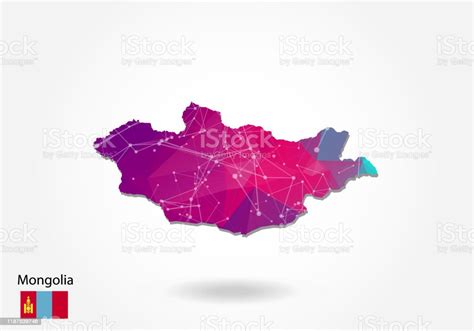 벡터 다각형 몽골지도 낮은 폴리 디자인 흰색 배경에 삼각형으로 만든지도 기하학적 구불 구불 한 삼각형 낮은 폴리 스타일 그라데이션 그래픽 라인 점 Ui 디자인 0명에 대한