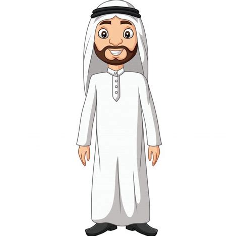 Premium Vector Cartoon Saudi Arab Man In White Clothes Cartoon Clip