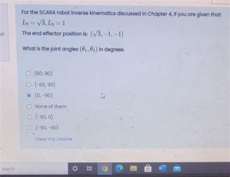 Solved For The SCARA Robot Inverse Kinematics Discussed In Chegg