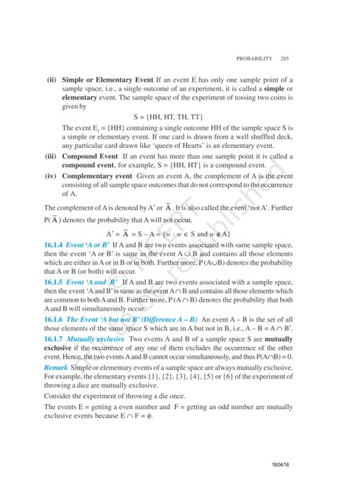 NCERT Exemplar Class Maths Chapter Probability