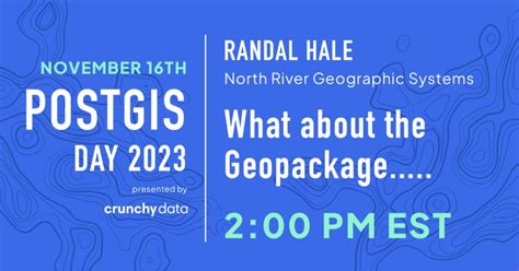 Crunchy Data On Linkedin Randal Hale From North River Geographic Systems Inc Will Be At Postgis