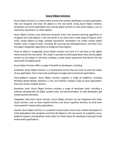 azure object anchors azure object anchors azure object anchors is a